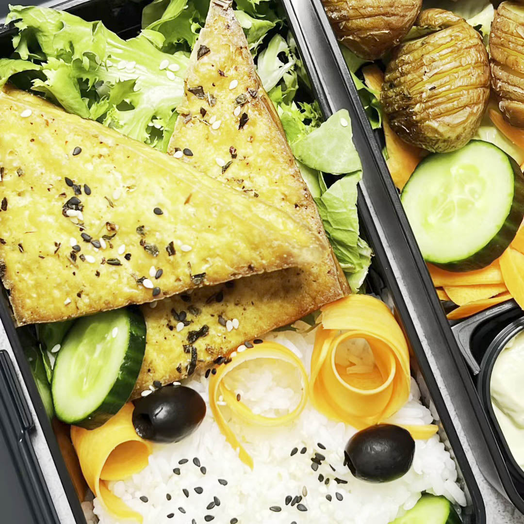 Easy Sheet Pan Baked Tofu and Hasselback Potatoes | Bentoheaven